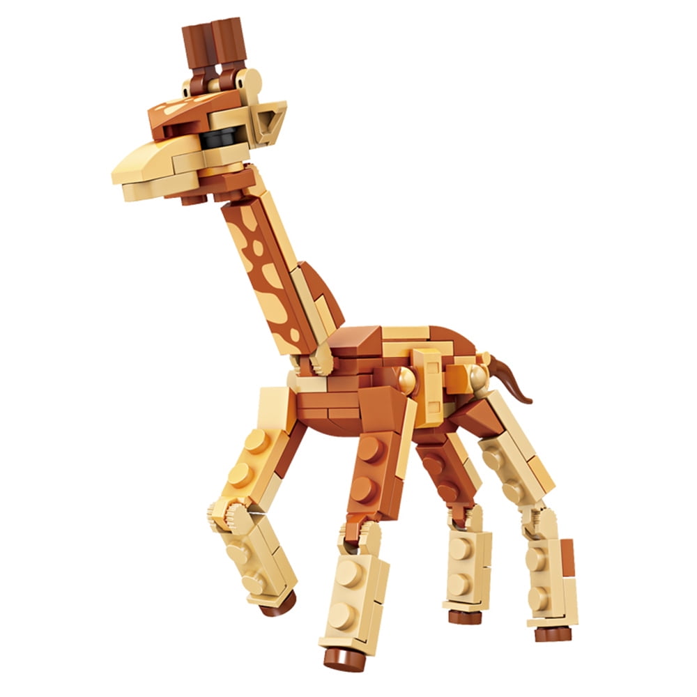 Animals Figures Fox Kangaroo Giraffe Figure Model Building Blocks Kits ...