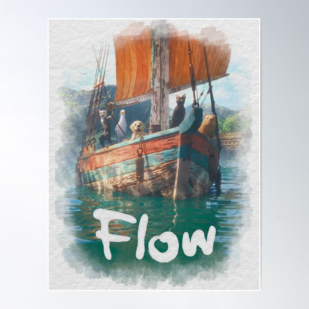 Animals Flow Animation Movie Cat Dog Capybara Poster Wall Art, Modern ...