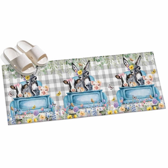 Animals Flowers Hallway Runner Rug 2x6 Washable Non Slip Kitchen Runner ...