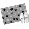 Animals Footprints Door Mat Black Dogs Paws Pattern Gray Background Non ...