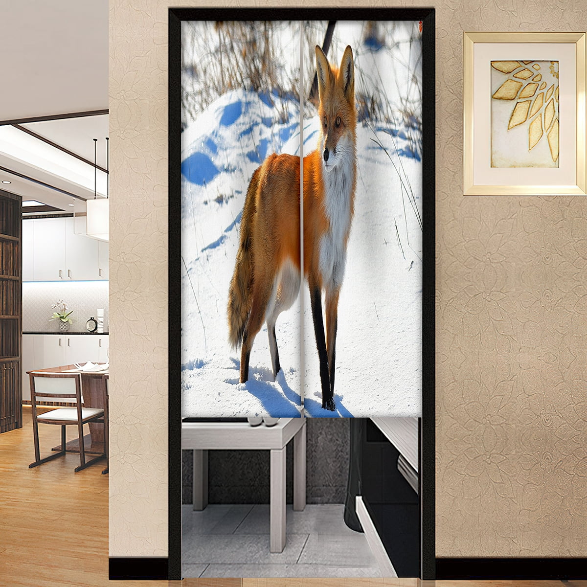 Animals Foxes Sly Menacing Door Curtain Predatory Fox Japanese Style ...
