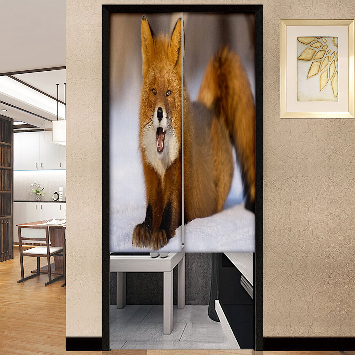 Animals Foxes Sly Menacing Door Curtain Predatory Fox Japanese Style ...