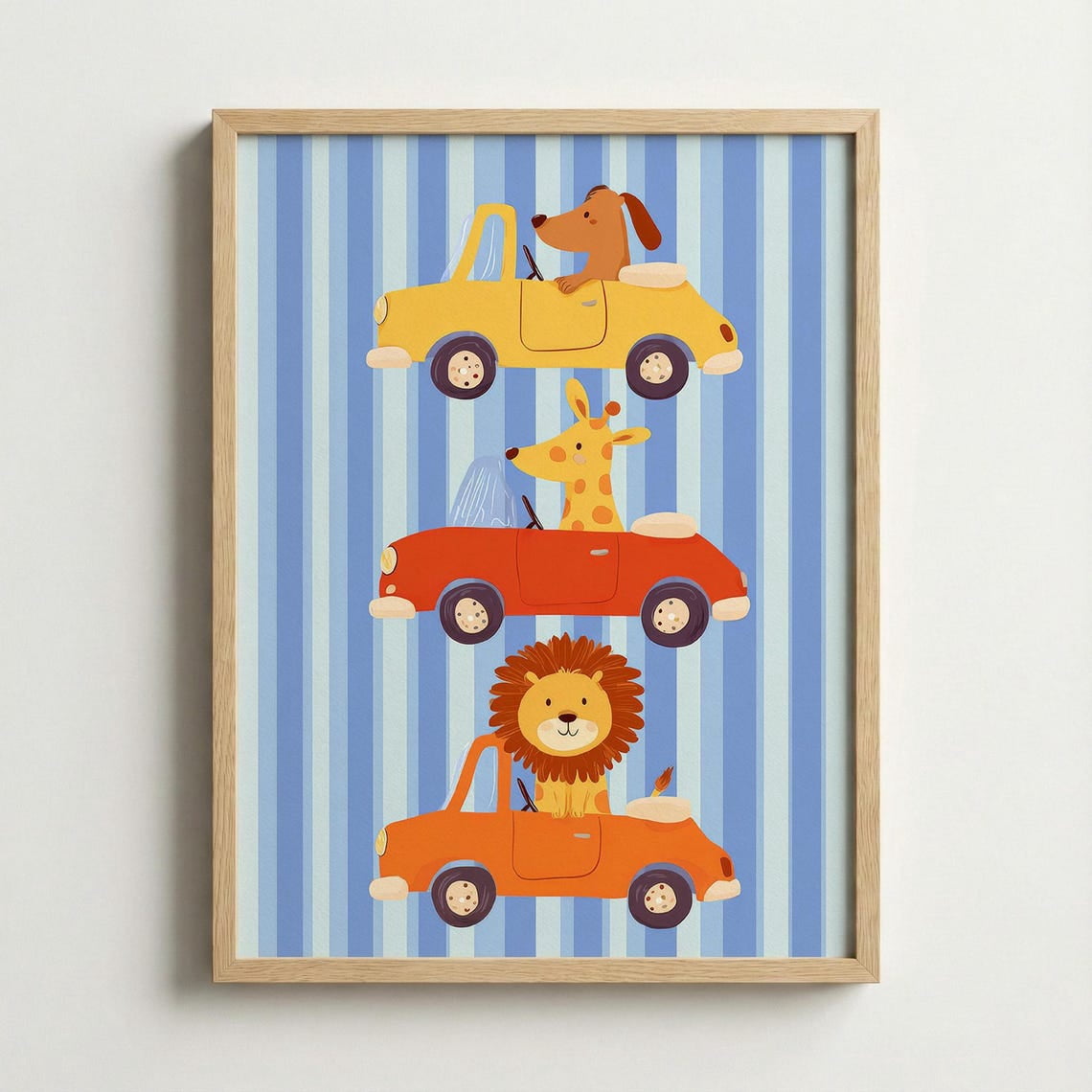 Animals In Cars Nursery Wall Art Safari Transport Home Decor - Walmart.com