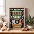Animals In Hot Air Balloon Nursery Bear Rabbit Kangaroo Adventure ...