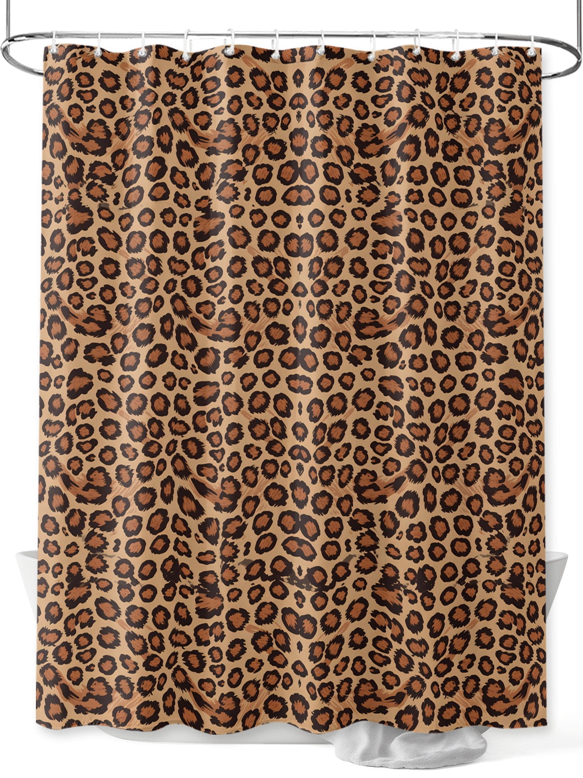 Animals Leopard Print Shower Curtain 54"W x 78"L Modern Brown Stripes ...