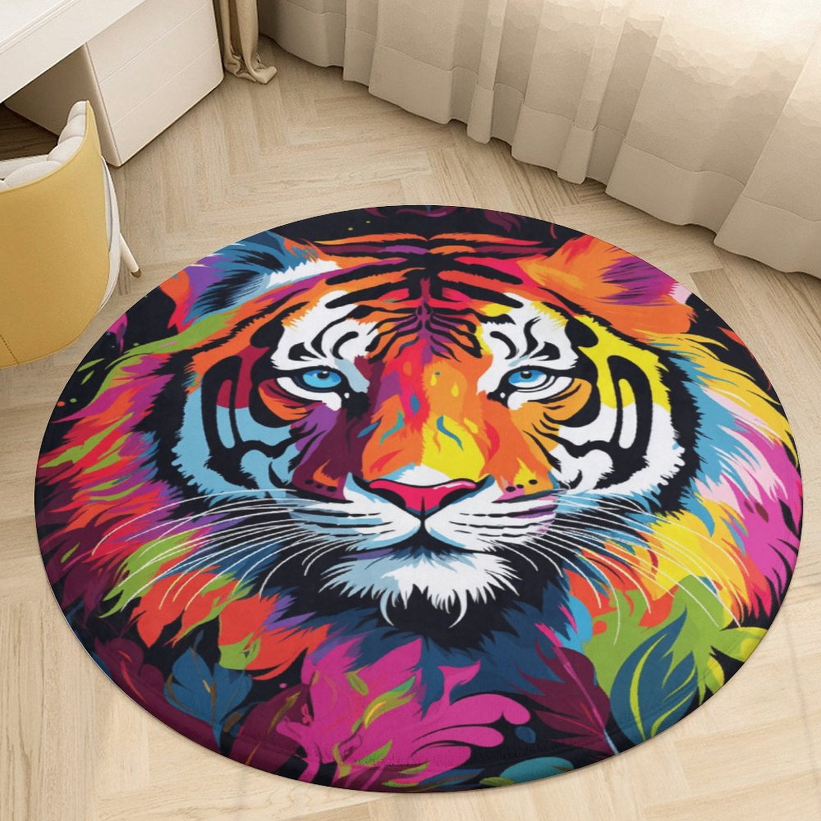 Animals Lion Tiger Round Area Rugs for Bedroom Living Room, 6FT Soft ...