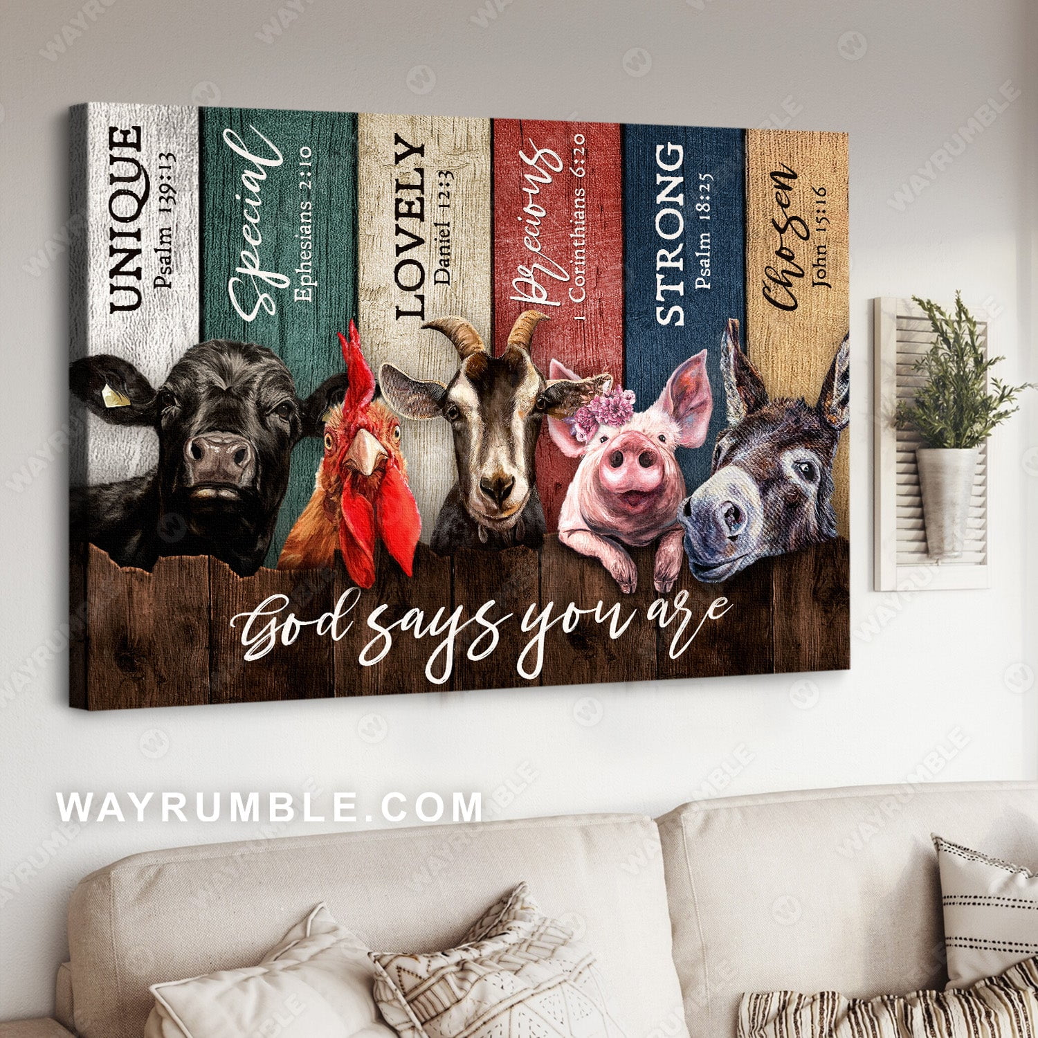 Animals On Farm, Animal Painting, God Says You Are - Jesus Landscape ...