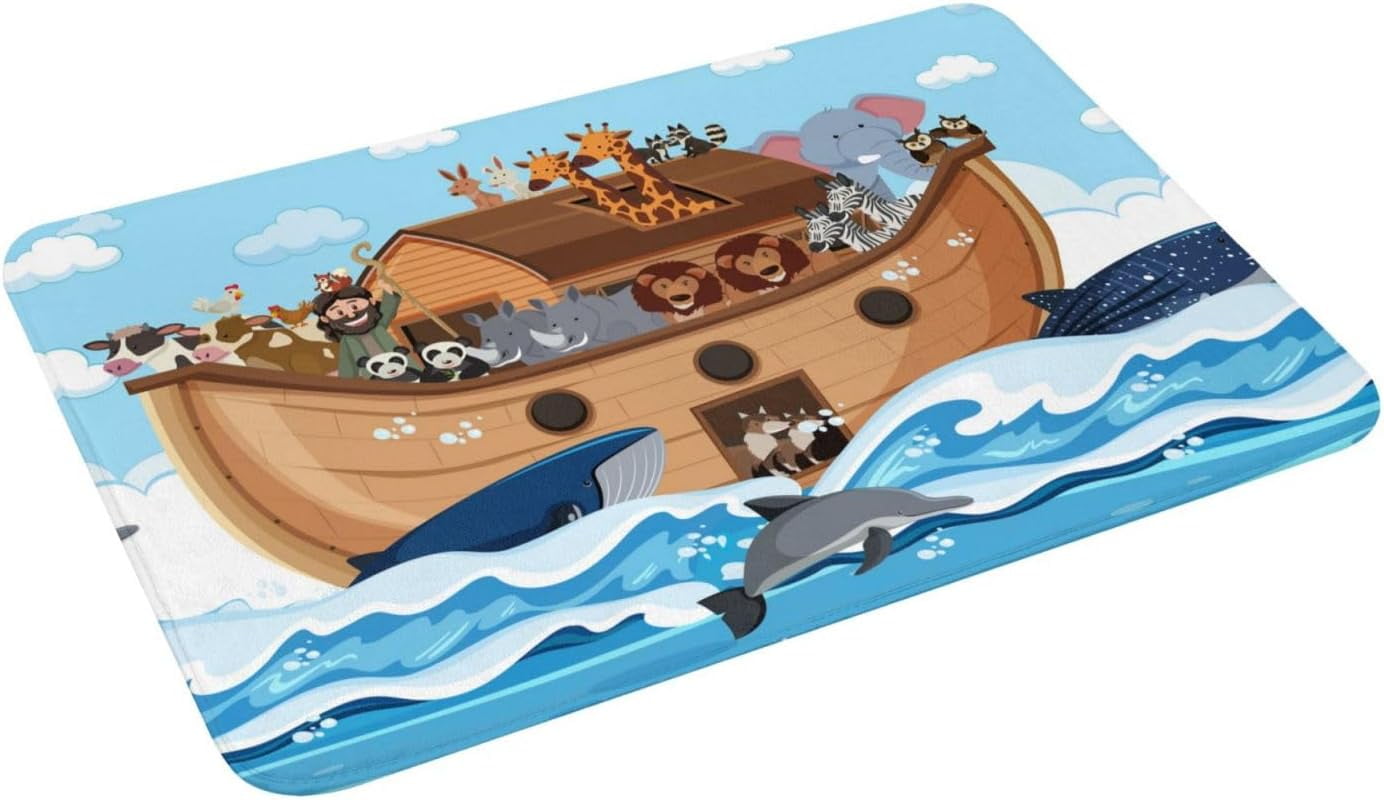 Animals On Noah'S Ark Door Mat 16"X24", Indoor/Outdoor Mat, Front Door ...