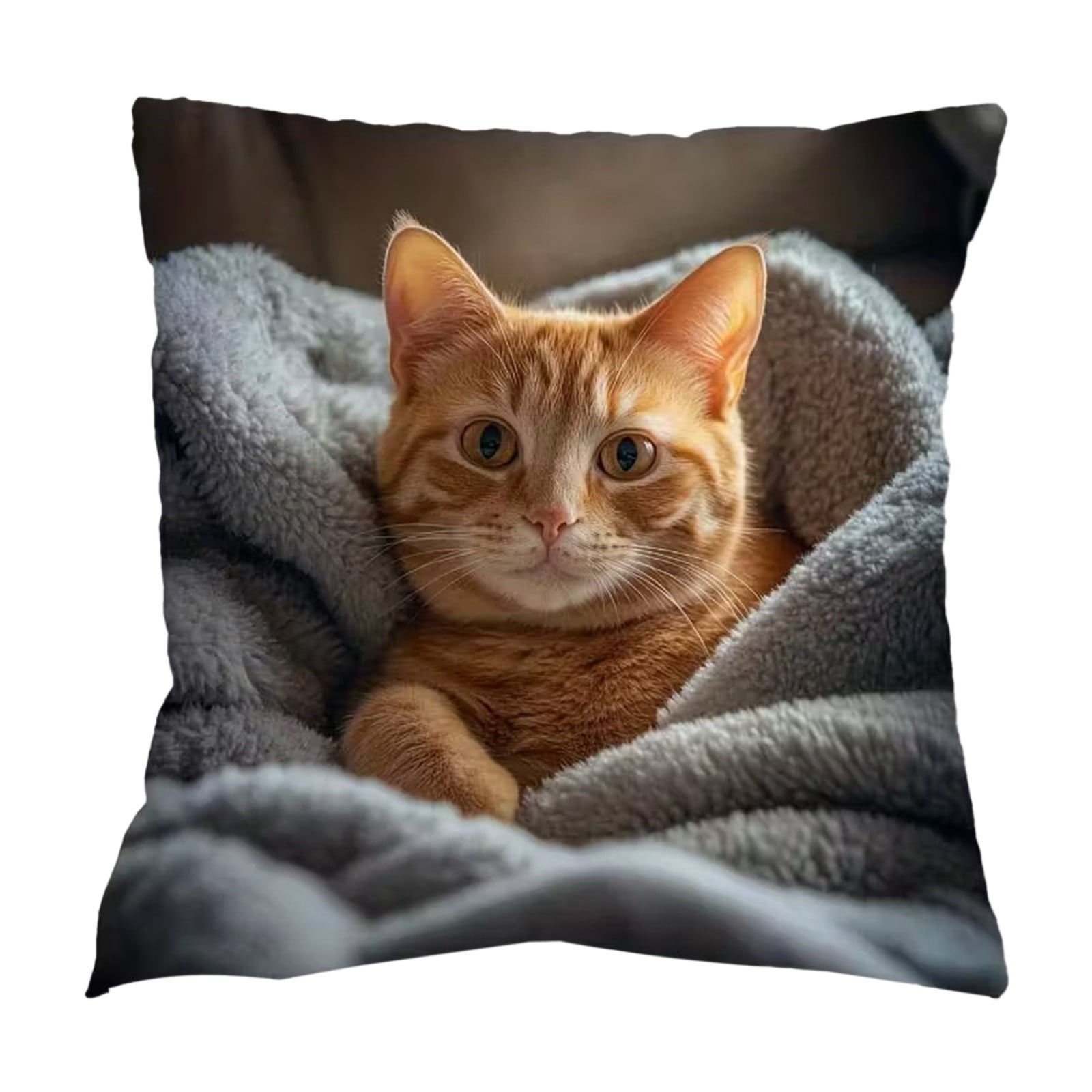 Animals Pillow Cover 18x18 Inches Faux Embroidery Decorative Cushion ...