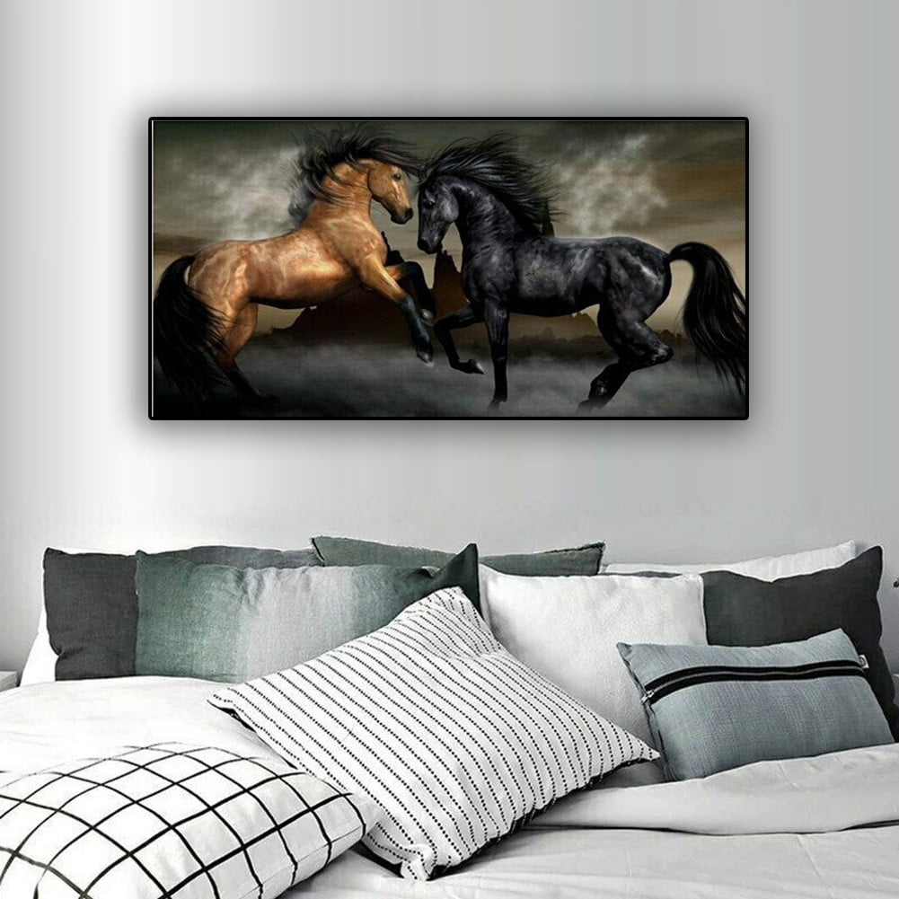 Animals Posters and Prints Wall Art Canvas Painting Two Horses Dancing ...