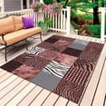 Animals Print Plaid Outdoor Rug for Patio/Deck/Porch, Non-Slip Large ...