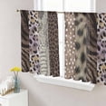 Animals Printed Striped Sheer Curtains 54 Inch Length 2 Panels Set ...