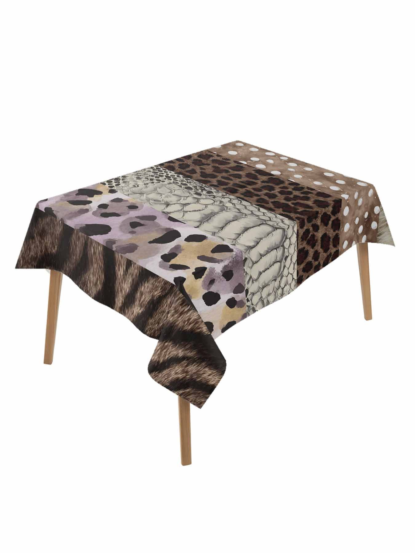 Animals Printed Striped Table Cloth, Waterproof Tablecloth for ...