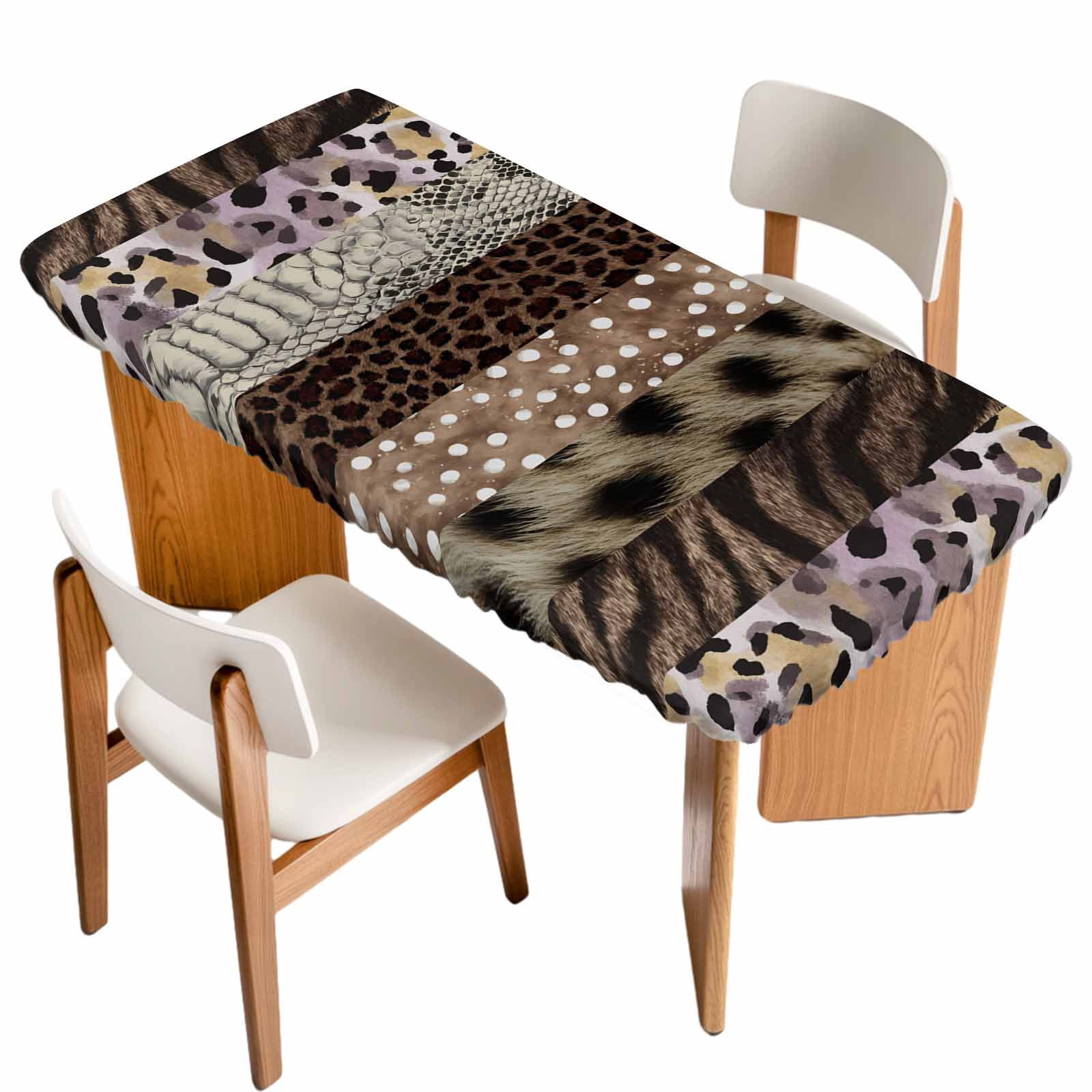 Animals Printed Striped Table Cloths for 6 Foot Rectangle Tables ...