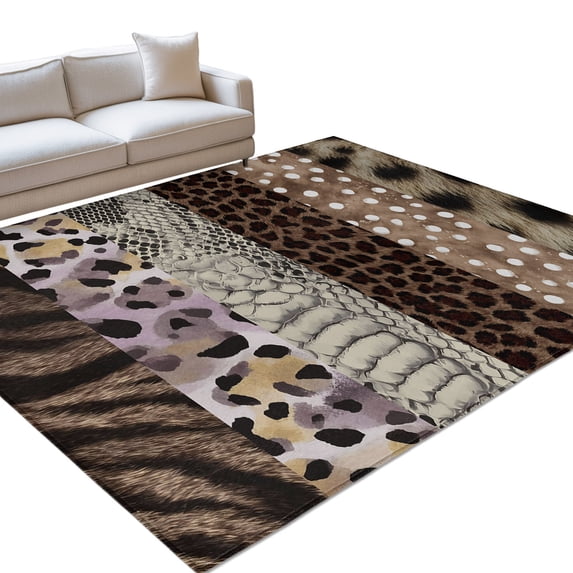 Animals Printed Striped Washable Rug 6x9 Area Rug for Living Room ...