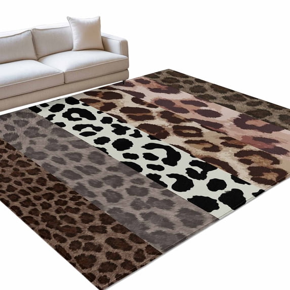 Animals Printed Striped Washable Rug 6x9 Area Rug for Living Room ...