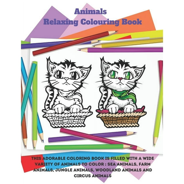 Animals - Relaxing Colouring Book - This adorable coloring book is ...