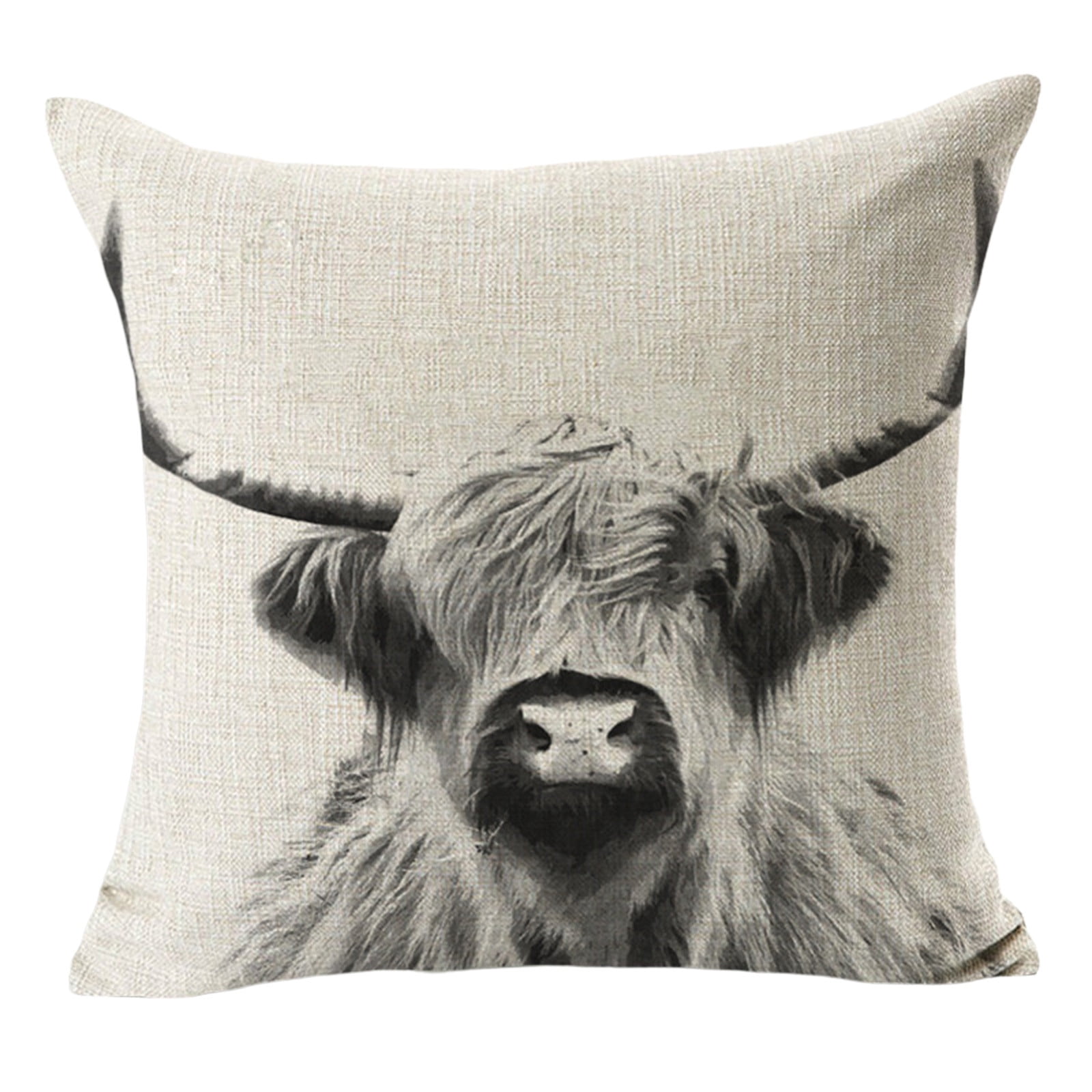 Animals Series Linen Pillow Cover with Cute Phalarope Cow Prints for ...