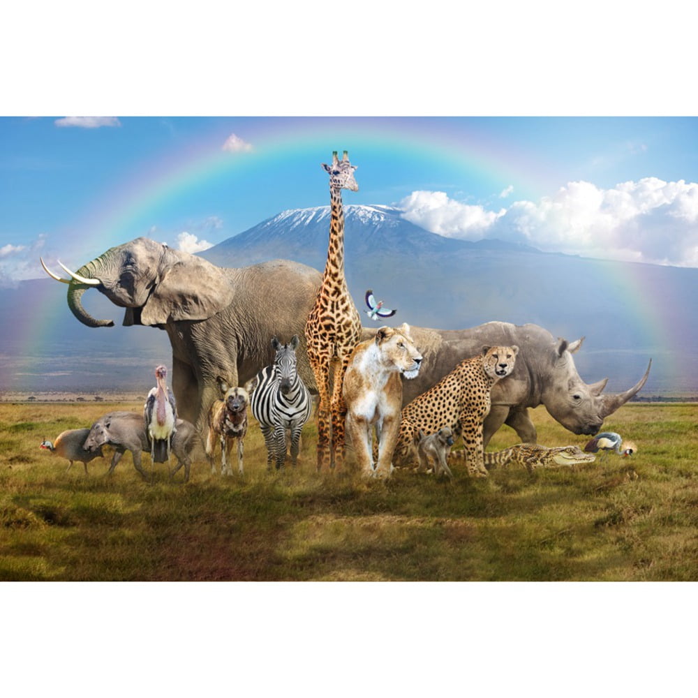 Animals Set Backdrop Photography Baby Birthday Safari Party Photocall ...