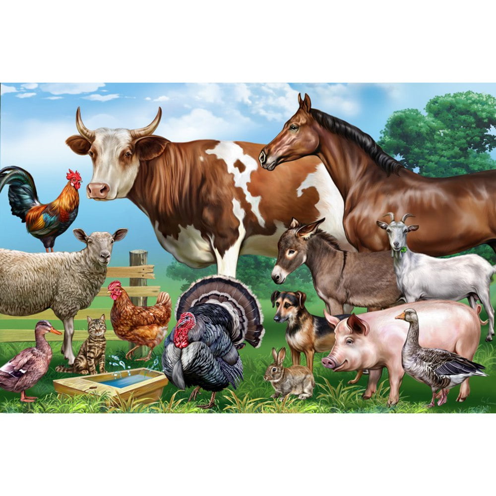 Animals Set Backdrop Photography Baby Birthday Safari Party Photocall ...