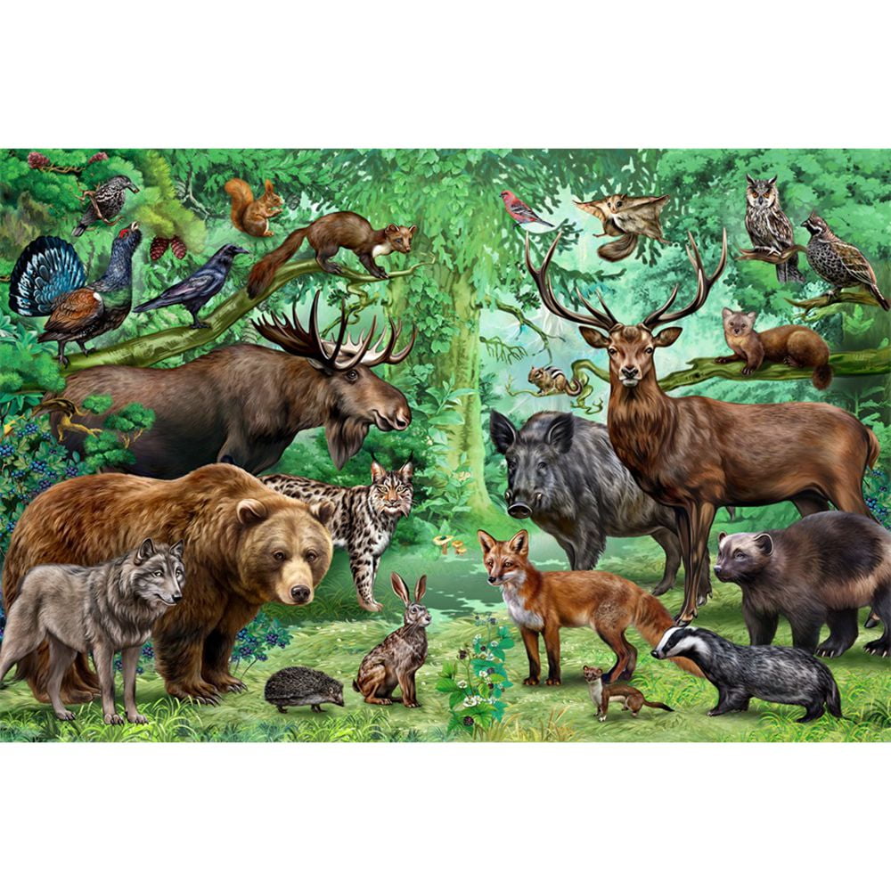 Animals Set Backdrop Photography Baby Birthday Safari Party Photocall ...