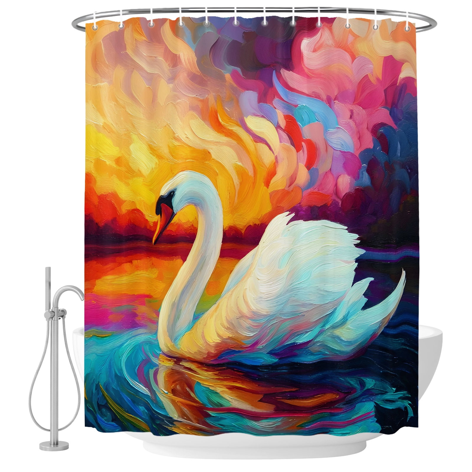 Animals Shower Curtains for Bathroom, Waterproof Fabric Bath Curtains ...