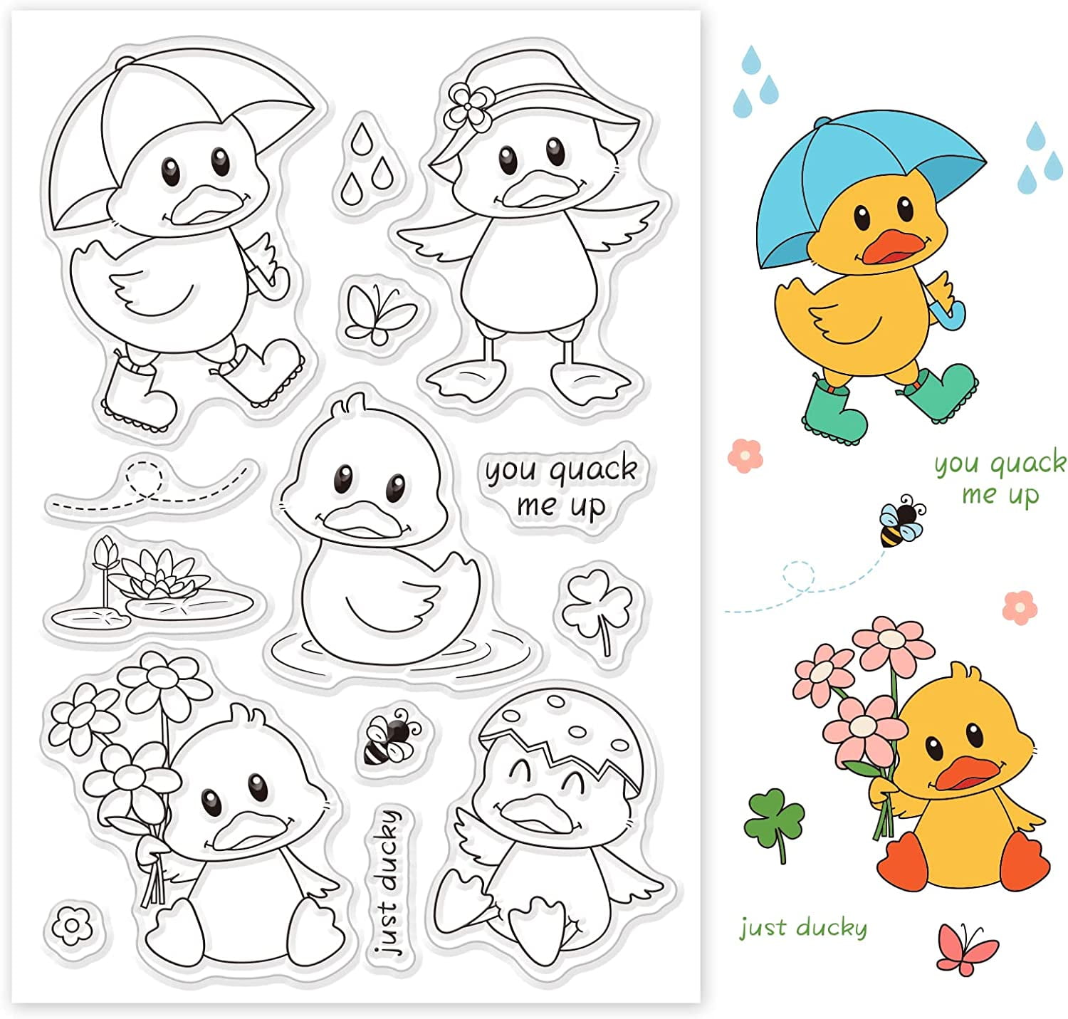 Animals Silicone Clear Stamps Ducks Transparent Stamp for Birthday ...