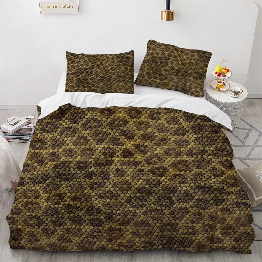 Animals Skin Texture Duvet Cover Set Tiger Snake Leopard 3D Print King ...