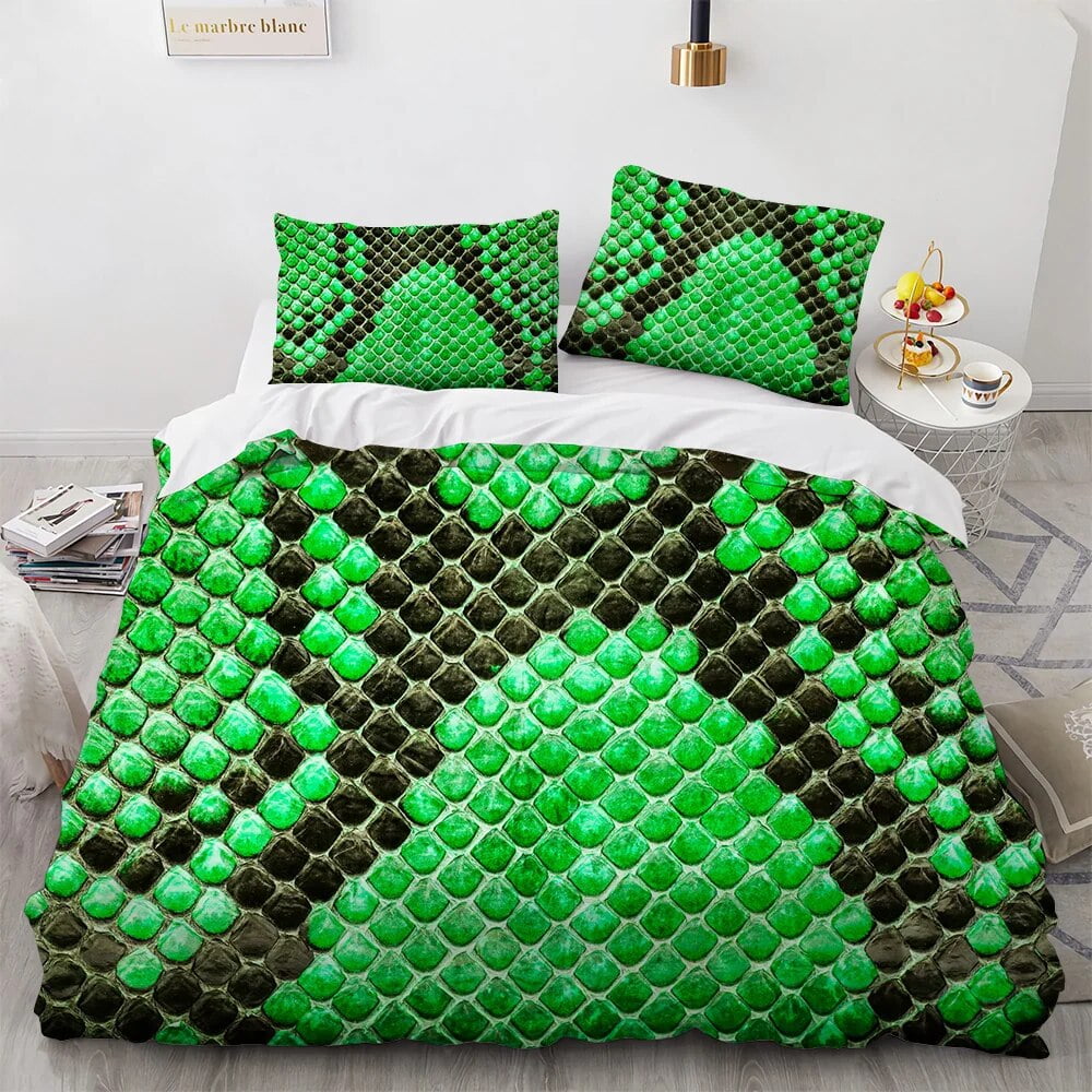Animals Skin Texture Duvet Cover Set Tiger Snake Leopard 3D Print King ...