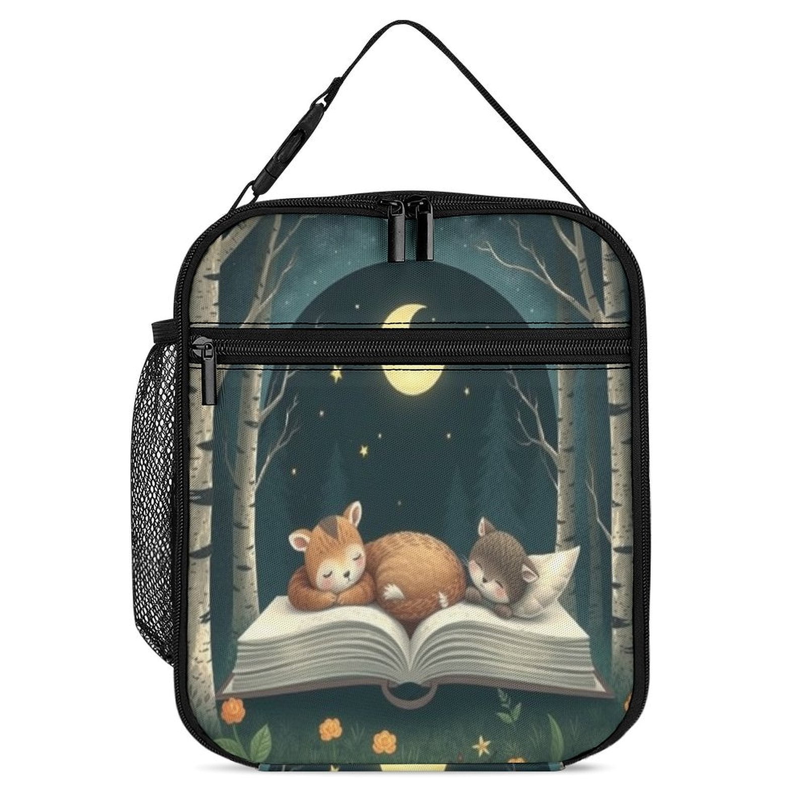 Animals Sleep Book Lunch Bag Cooler Warm Insulated Lunch Box School ...