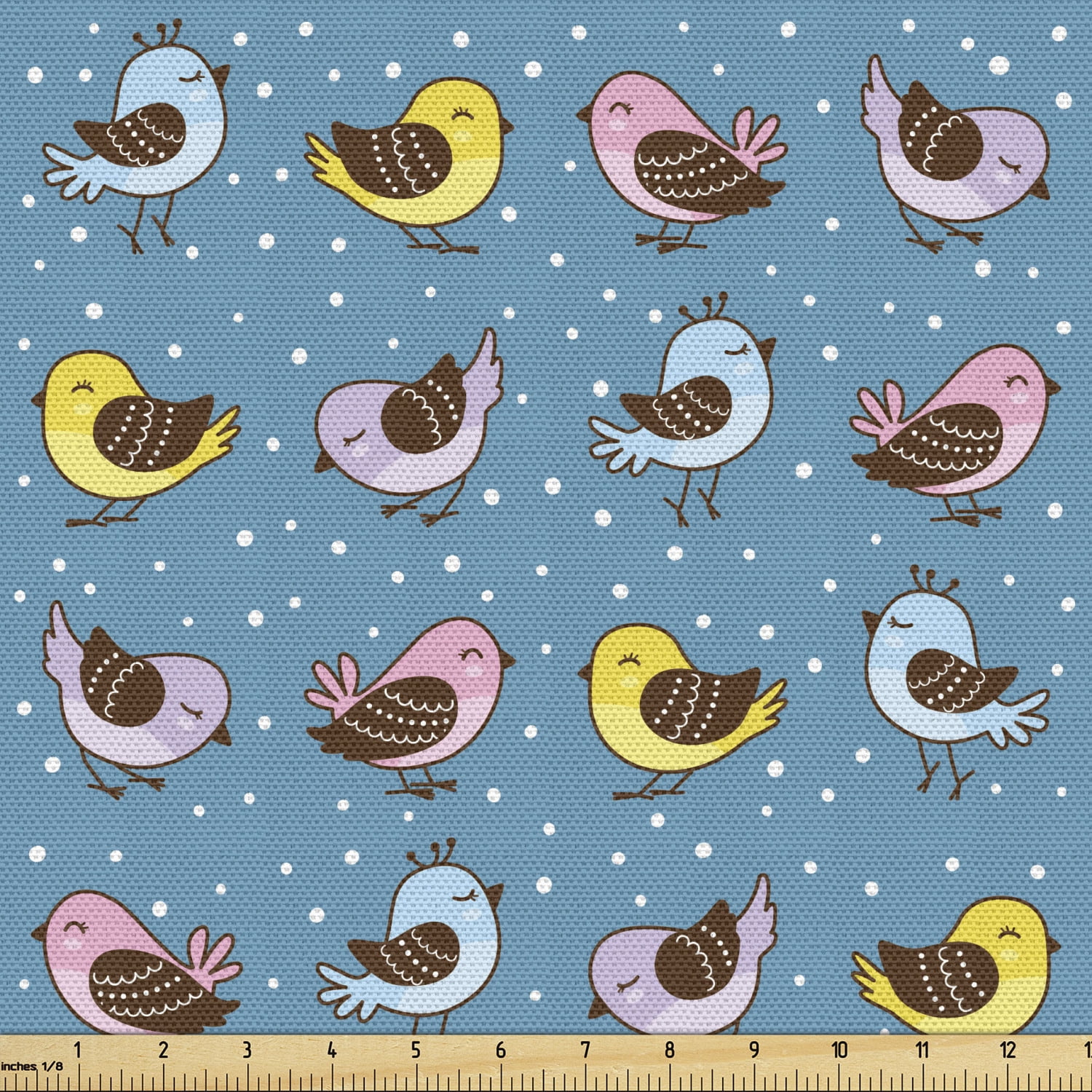 Ambesonne Animals Fabric by the Yard Upholstery, Colorful Birds and ...