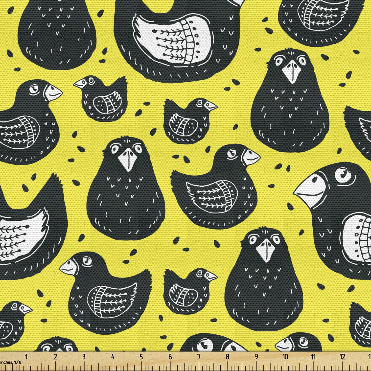 Ambesonne Animals Fabric by the Yard Upholstery, Dotted Bird ...