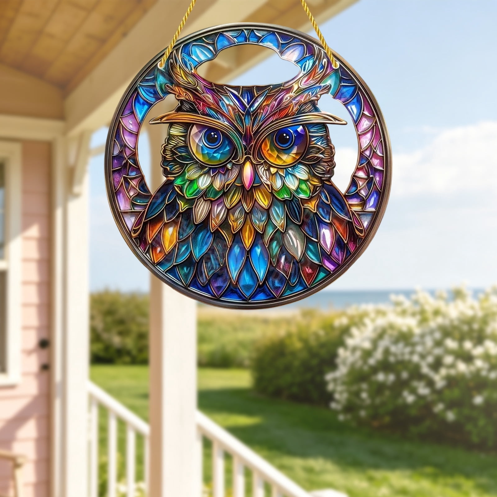 Animals Stained Glass Style Suncatcher Acrylic Hanging Ornament ...