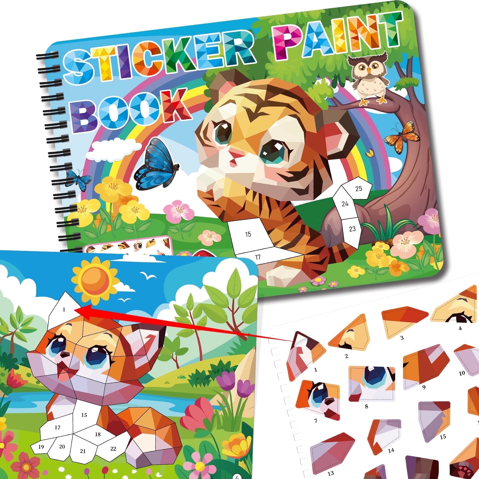 Kalysky Animals Sticker Books for Kids 4-8, Paint by Stickers ...