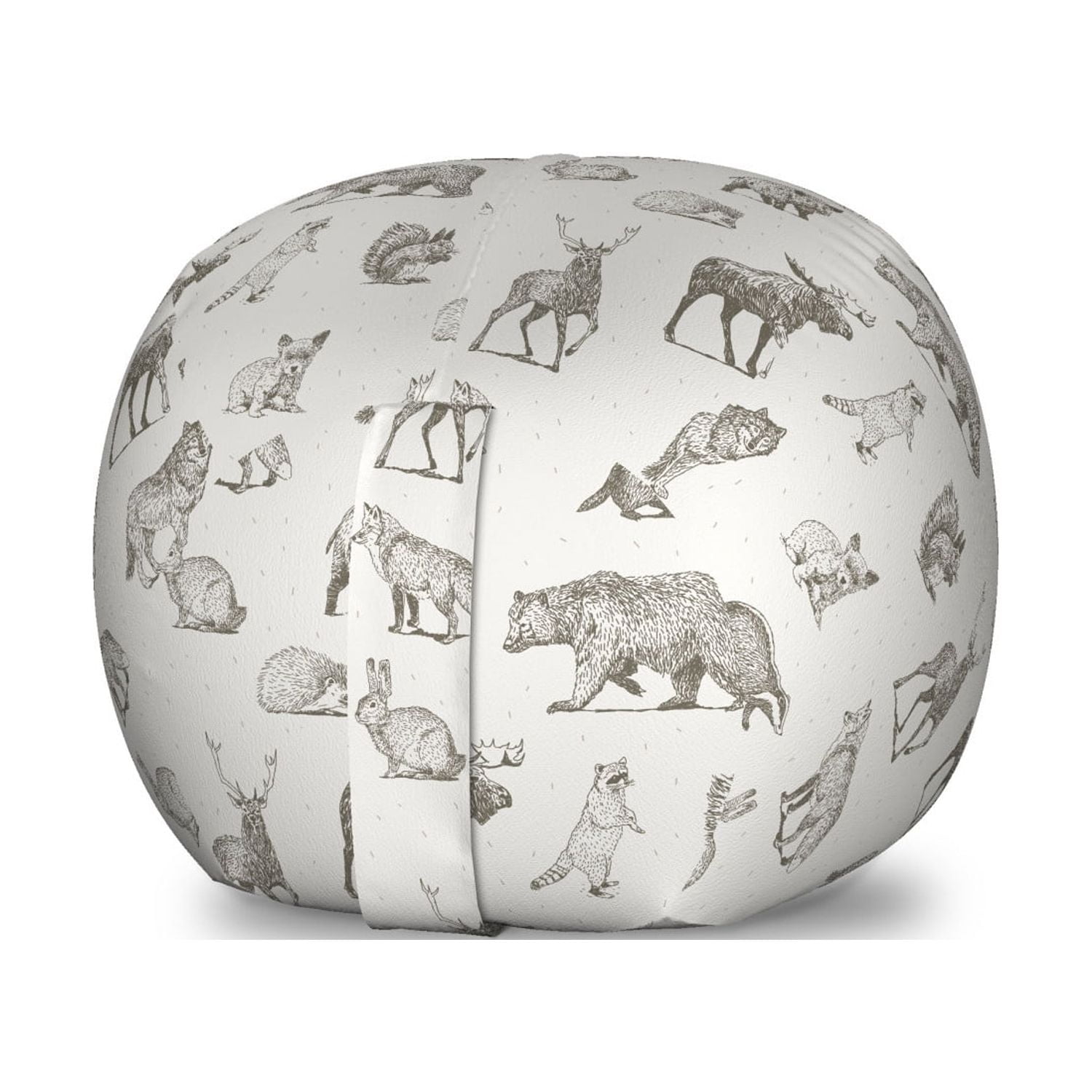 Animals Storage Toy Bag Chair, Pattern with Different Hand-drawn Style ...