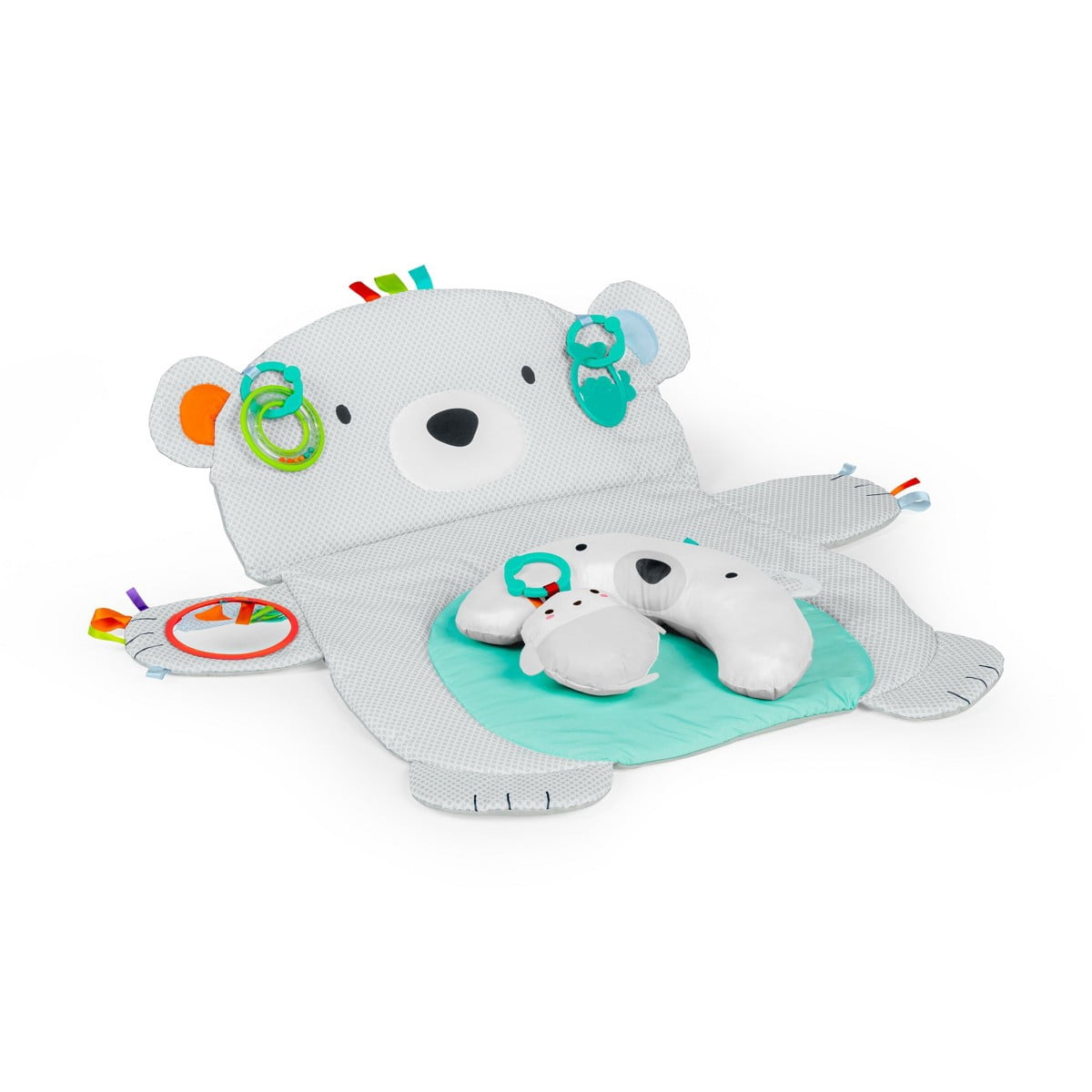 Animals Theme Tummy Time Prop & Play Mat, 35" x 35" Fabric ...
