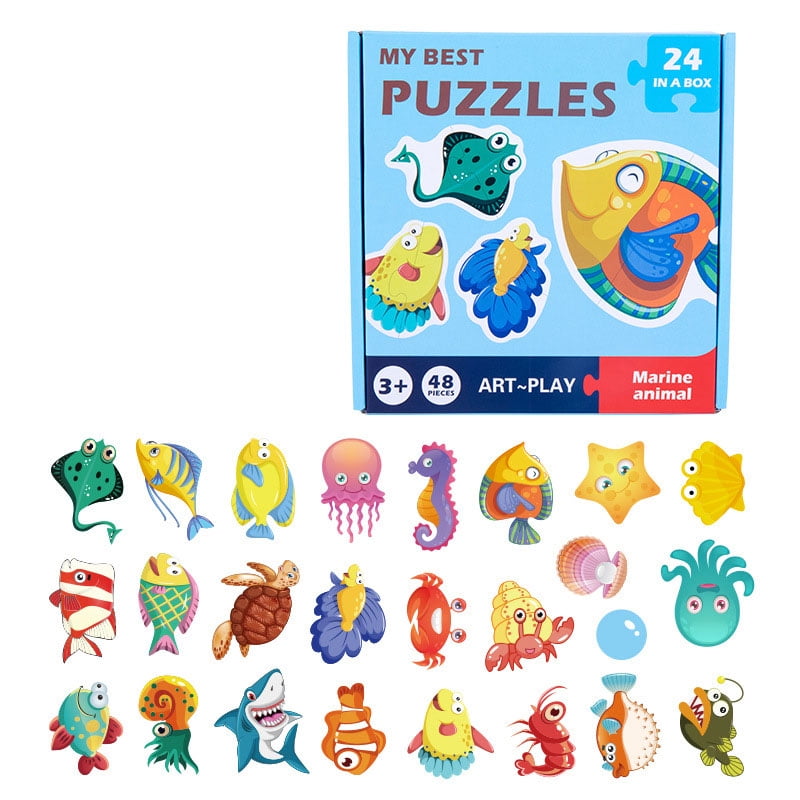Animals, Transportation, Oceans, Fruits and Vegetables, Set of 24 Two ...