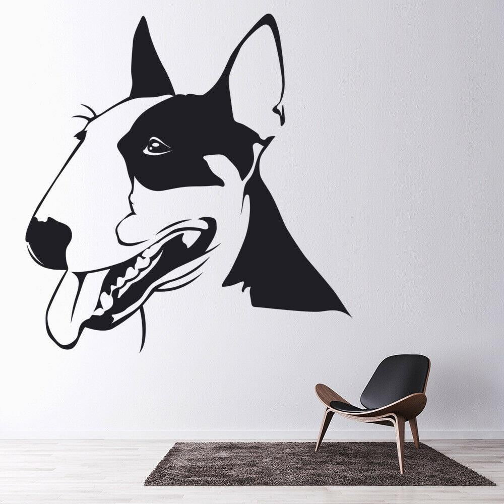 Animals Wall Decal Bull Terrier Dog Pets Store Living Room House Decor ...