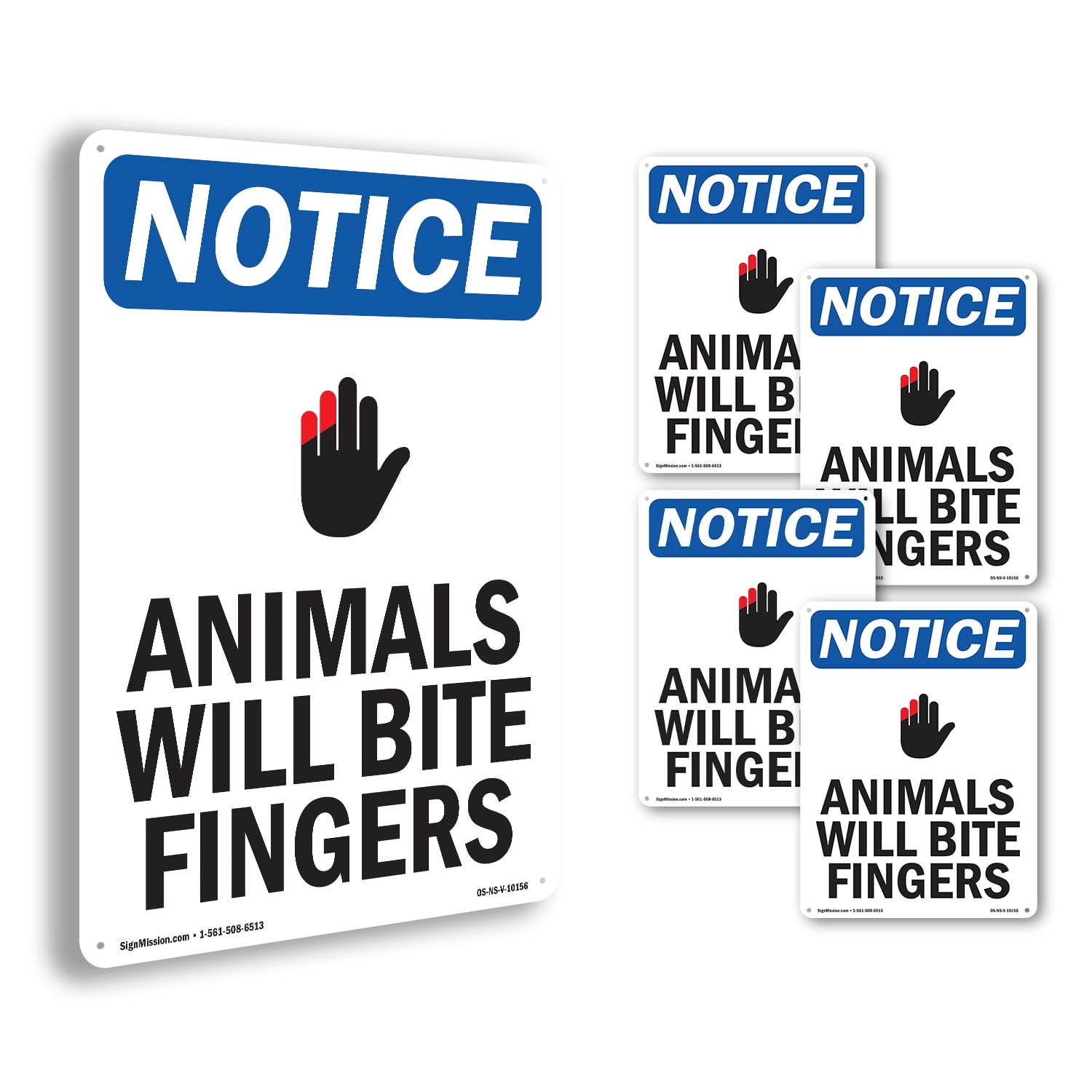 Animals Will Bite Fingers OSHA Notice Aluminum Sign 24 Inch x 18 Inch ...