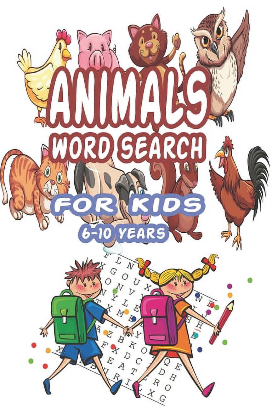 Animals Word Search for Kids 6-10 Years : Best Word Search to Improve ...
