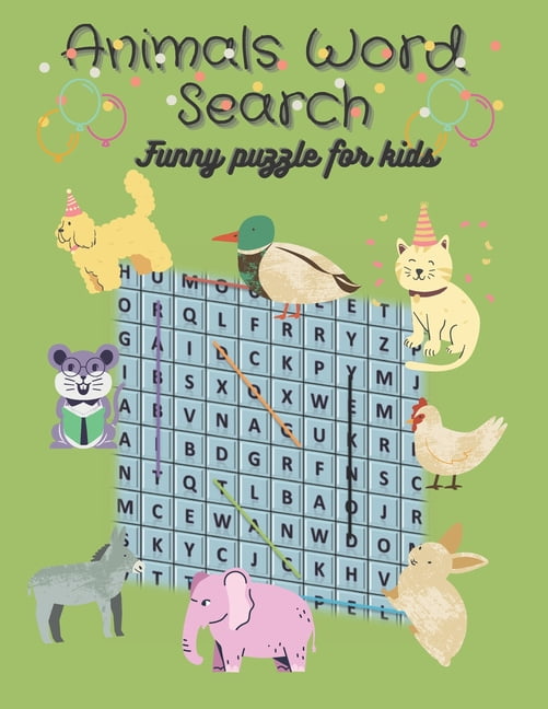 Animals Word Search Puzzle: Funny, Easy, and Edicational Animals word ...