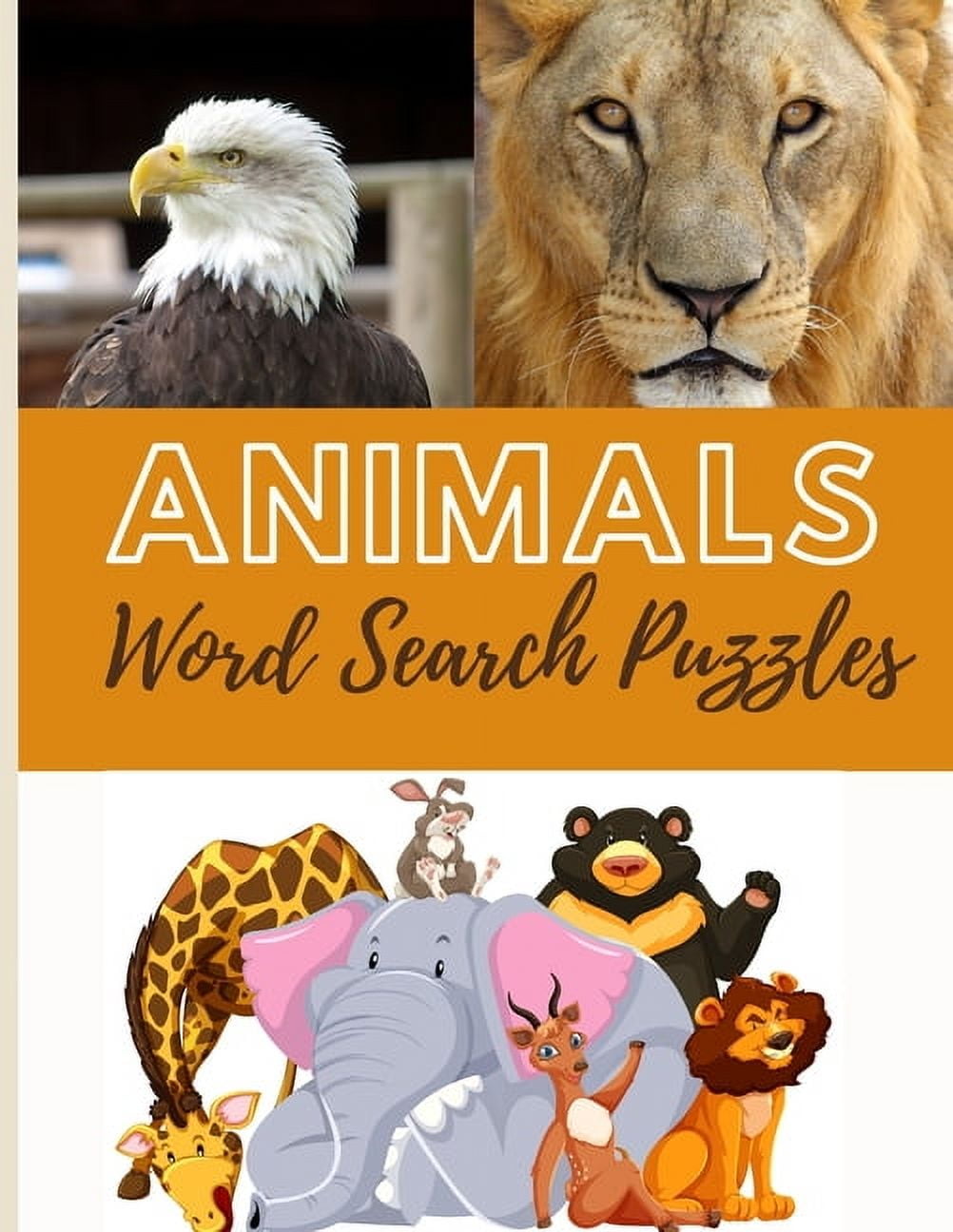 Animals Word Search Puzzles : Large print amazing and fun Wild Animals ...