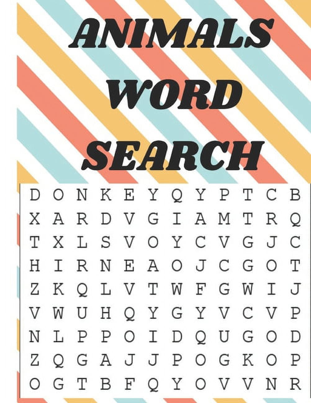 Animals Word Search: animals word search Book Puzzles for kids Ages 6-8 ...