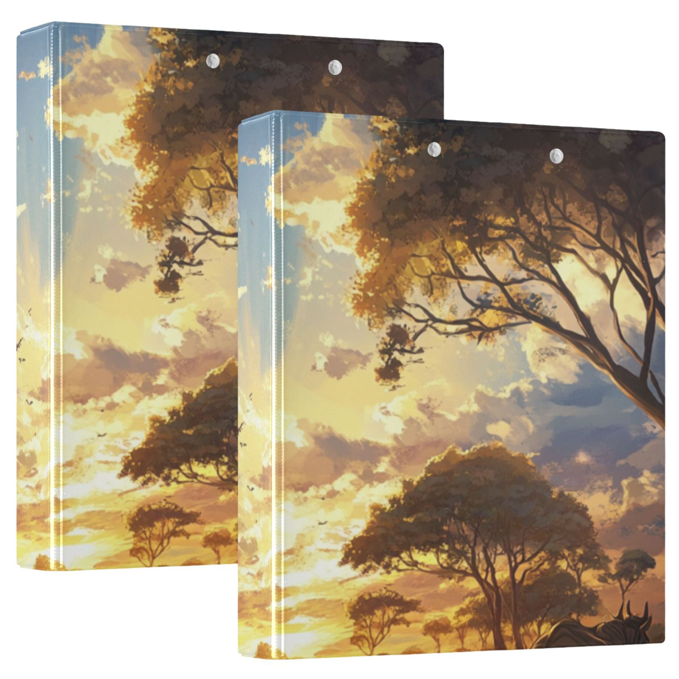 Animals in Jungle 3 Ring Binders 1.5 inch Hardcover File Folders with ...