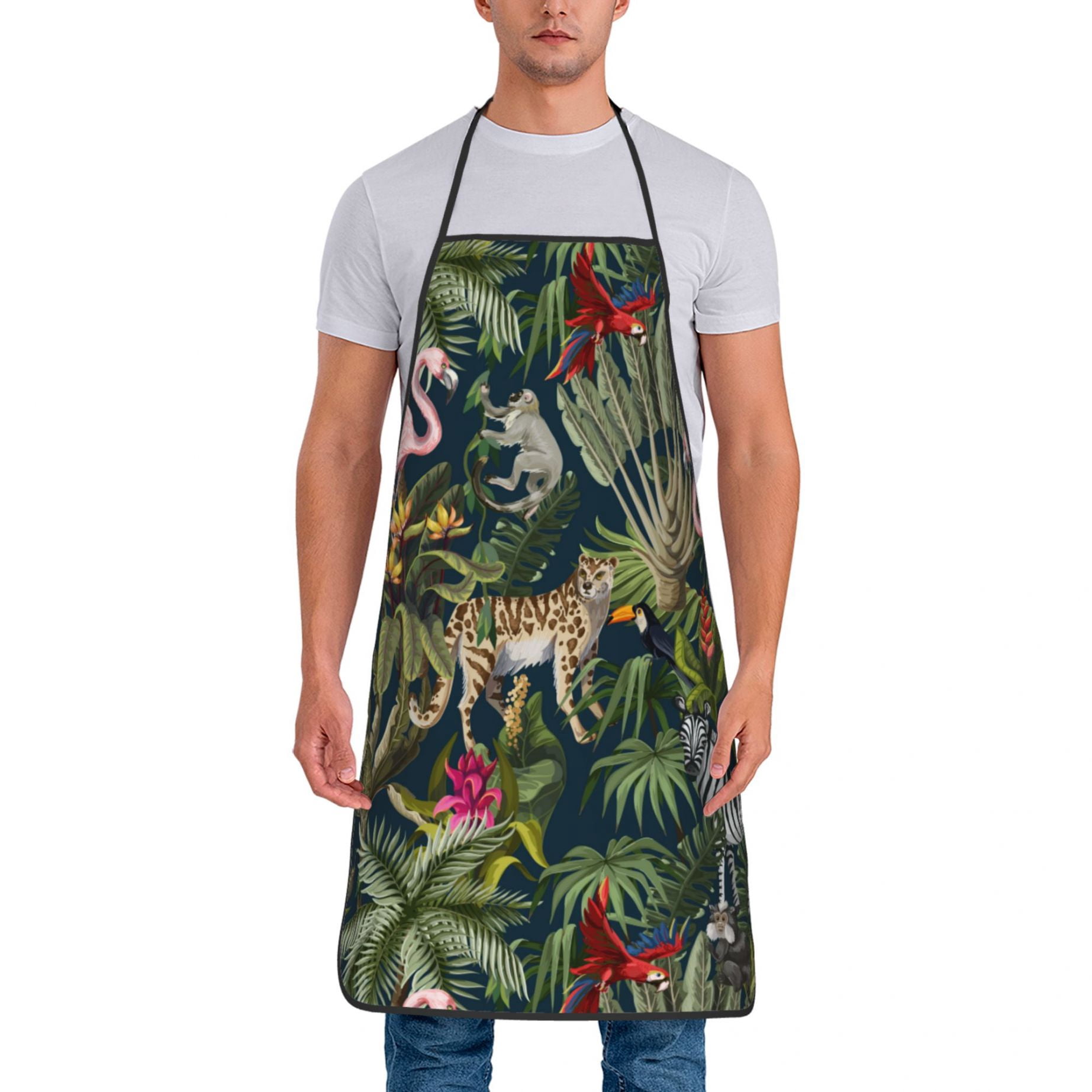 Animals in The Jungle Aprons for Women Men Waterproof Apron Kitchen ...