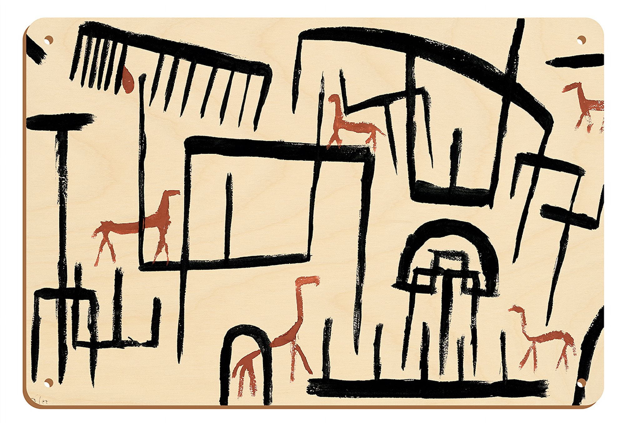 Animals in an Enclosure - From an Original Color Abstract Art Painting ...