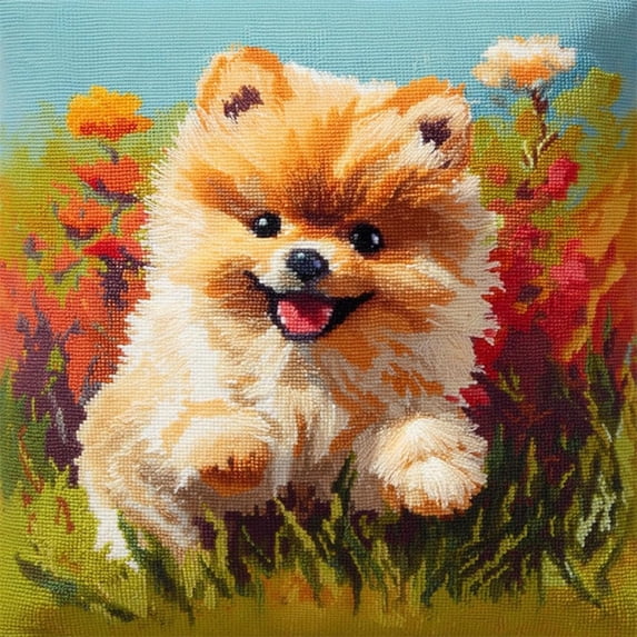 Animals latch hook pillow kit Cartoon Pomeranian Dog Latch Hook Kits ...