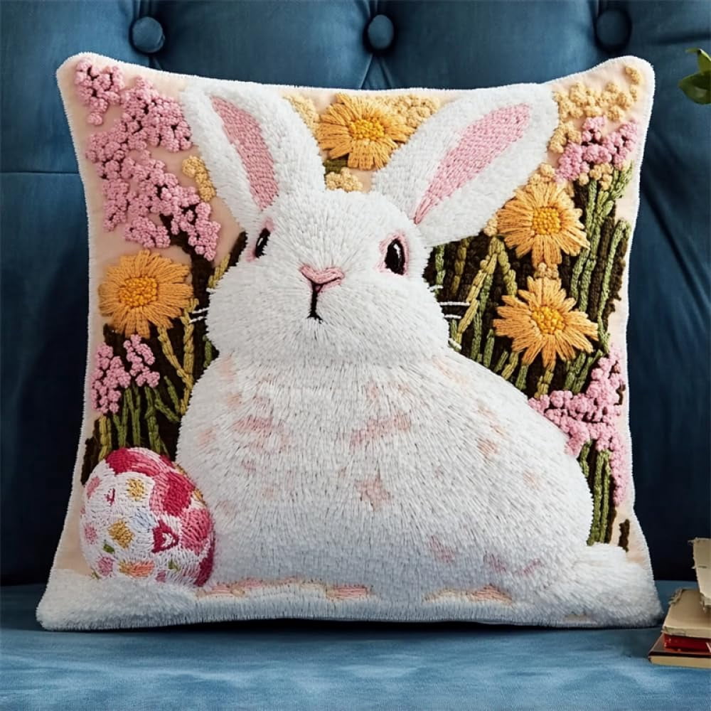 Animals latch hook pillow kit Cartoon Rabbit DIY latchhook kits for ...