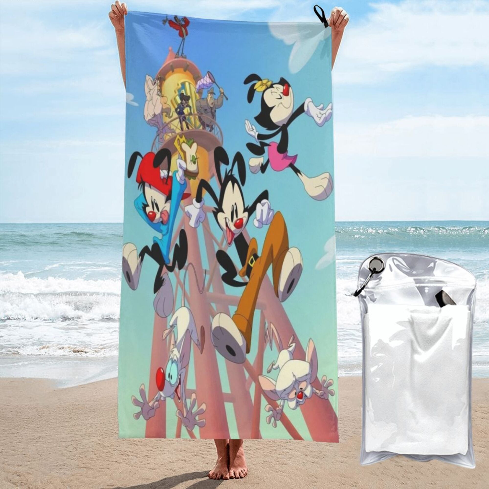 Animaniacs Cartoon quick drying bath towel Microfiber swimming beach ...