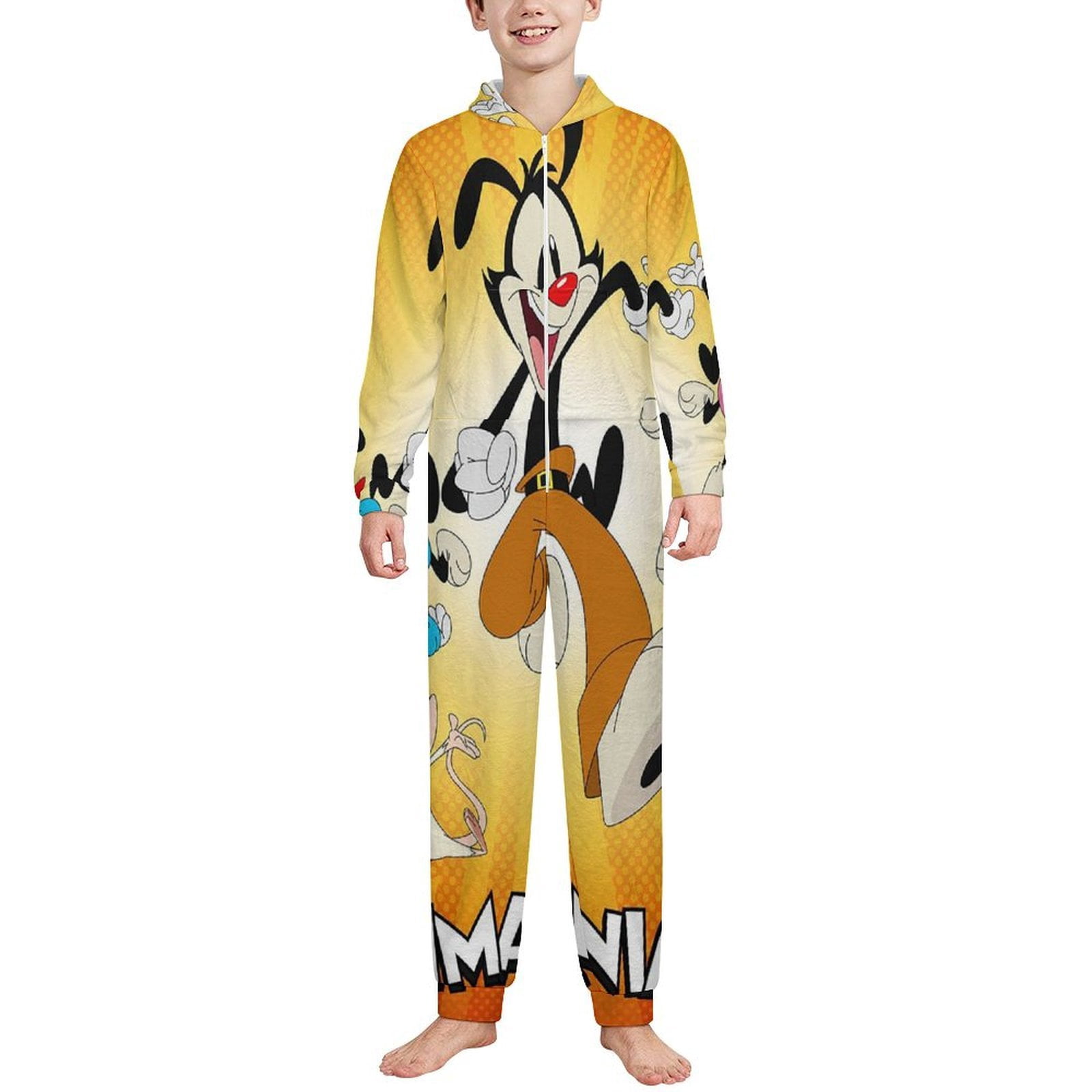 Animaniacs Kids Hooded Jumpsuit Union Suit Onesie One Piece Blanket for ...